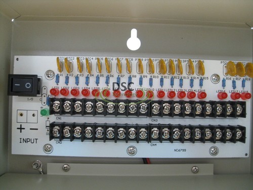 18CH CCTV security camera power supply box 12V DC PTC Fuse 10A 18 CH ...